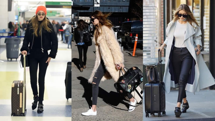 Model Gig Hadid Chic Carry-On Luggage