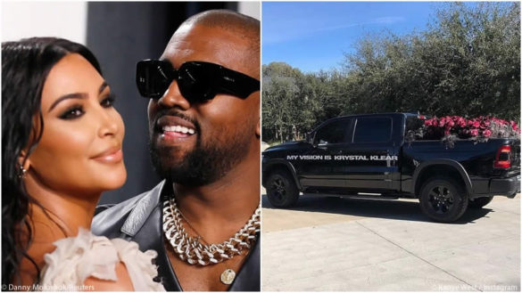 Kanye West Sends Truck Full Of Roses To Kim Kardashian’s Home On ...