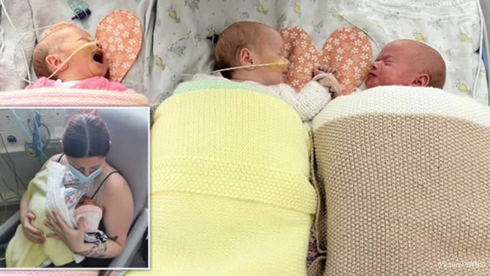 Mother gives Birth to Rare Identical Triplet Girls, but was told they’d ...
