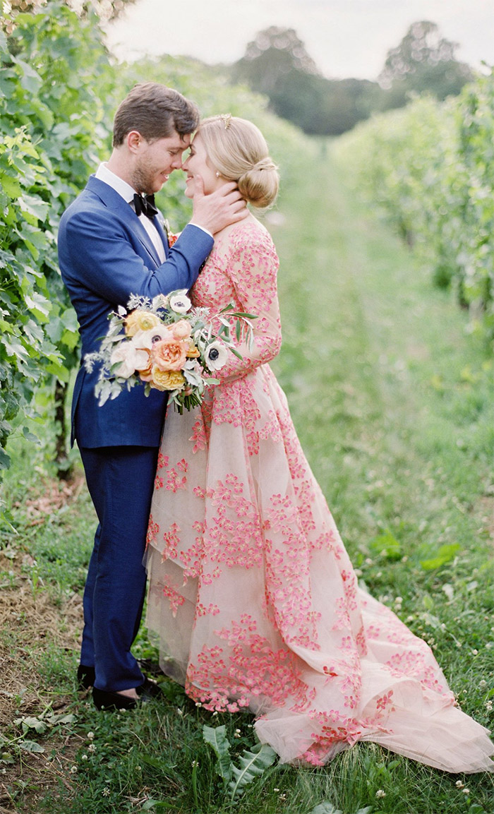 9 Pink Wedding Dresses Are The Coolest Modern Bridal Trend