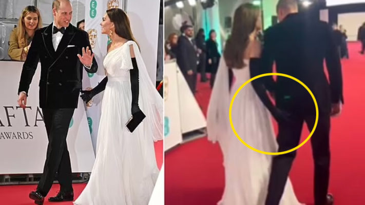 Princess of Wales being flirty as she gives Prince William a gentle tap ...