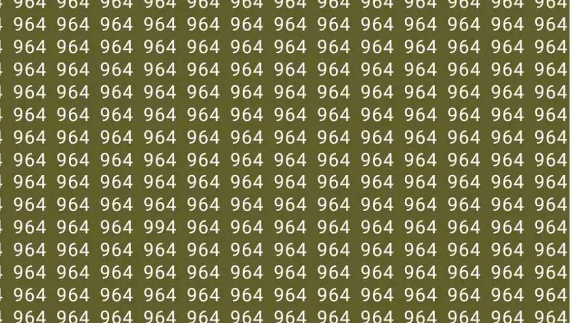 Can You Spot the Number 994 Among a Sea of 964s in 10 Seconds?